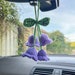 Crochet Purple Lily of the Valley Car Charm, Car Accessories, Floral ...