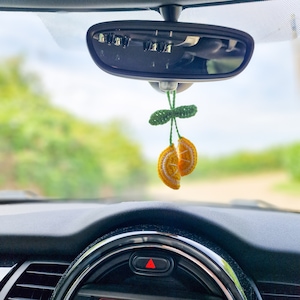 Crochet Lemon Slices Car Charm, Car Accessory, Fruit Theme, Car Hanging ...