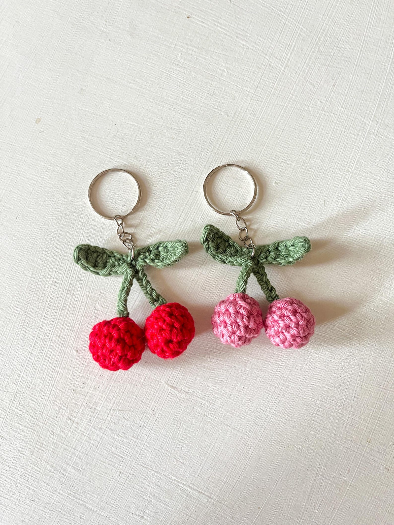 Cherry Keyring, Crochet Cherry Keychain, Cute Gift Ideas, Bag Charm ...