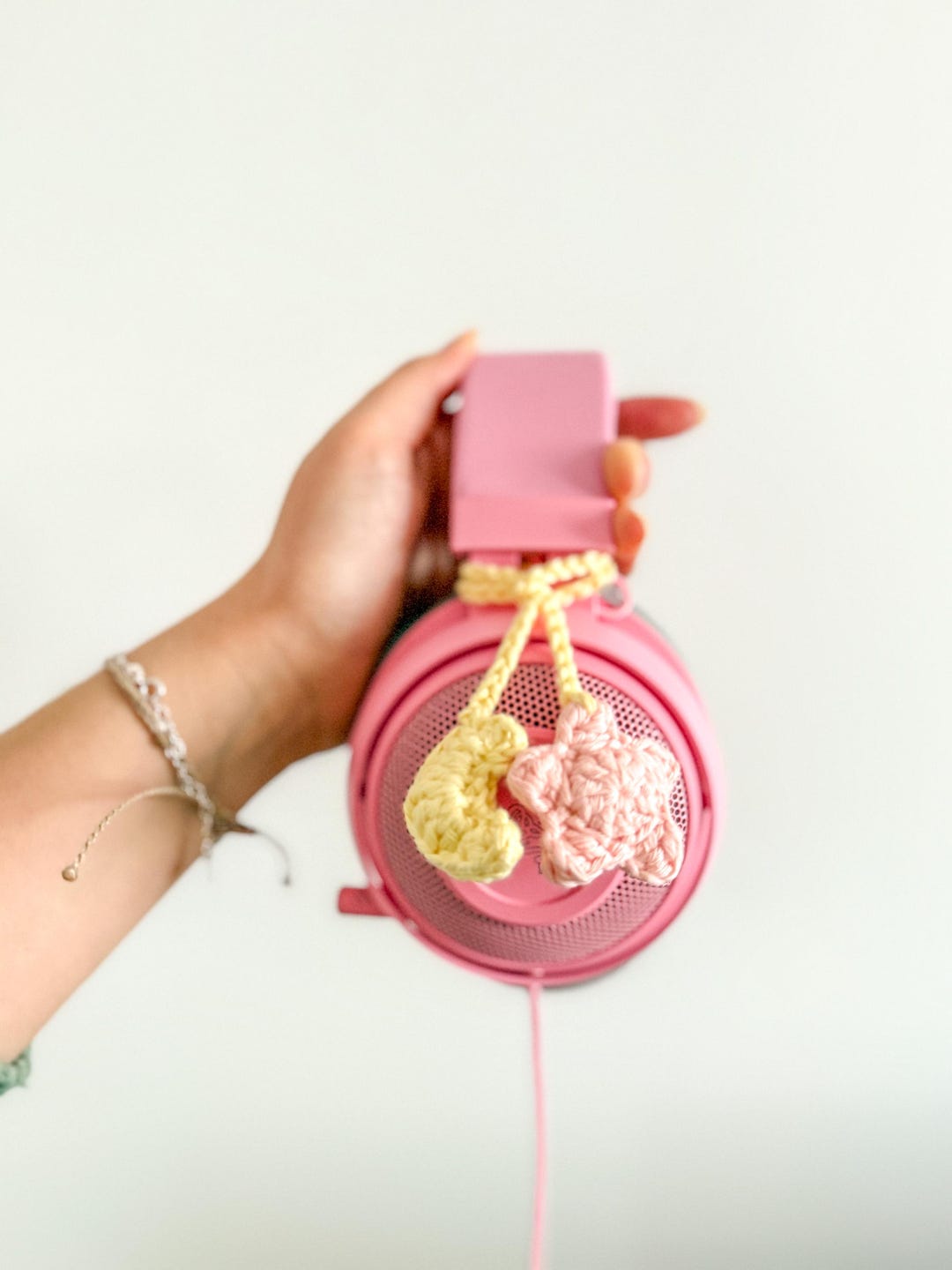 Crochet Moon and Star Headphone Charm, Handmade Headset Accessory ...