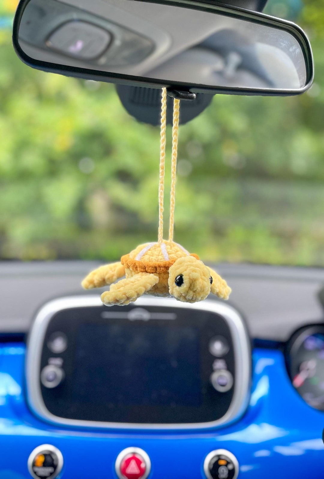 Crochet Lemon Turtle Car Charm, Car Accessory, Car Hanging, Cute Car ...