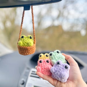 Crochet Hanging Frog in Basket - Etsy