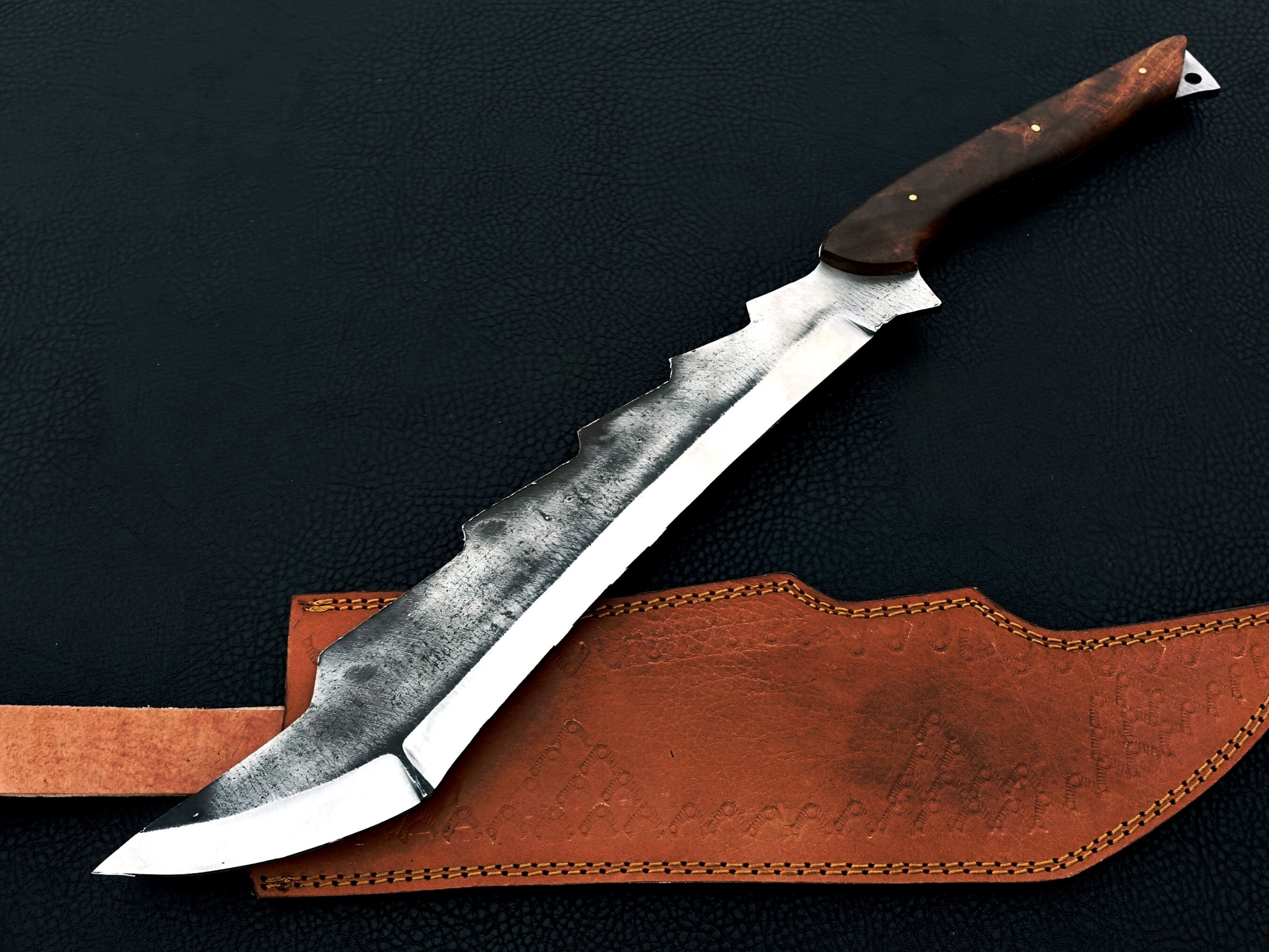 20'' D2 Tool Steel Sword With Leather Sheath Swords - Etsy