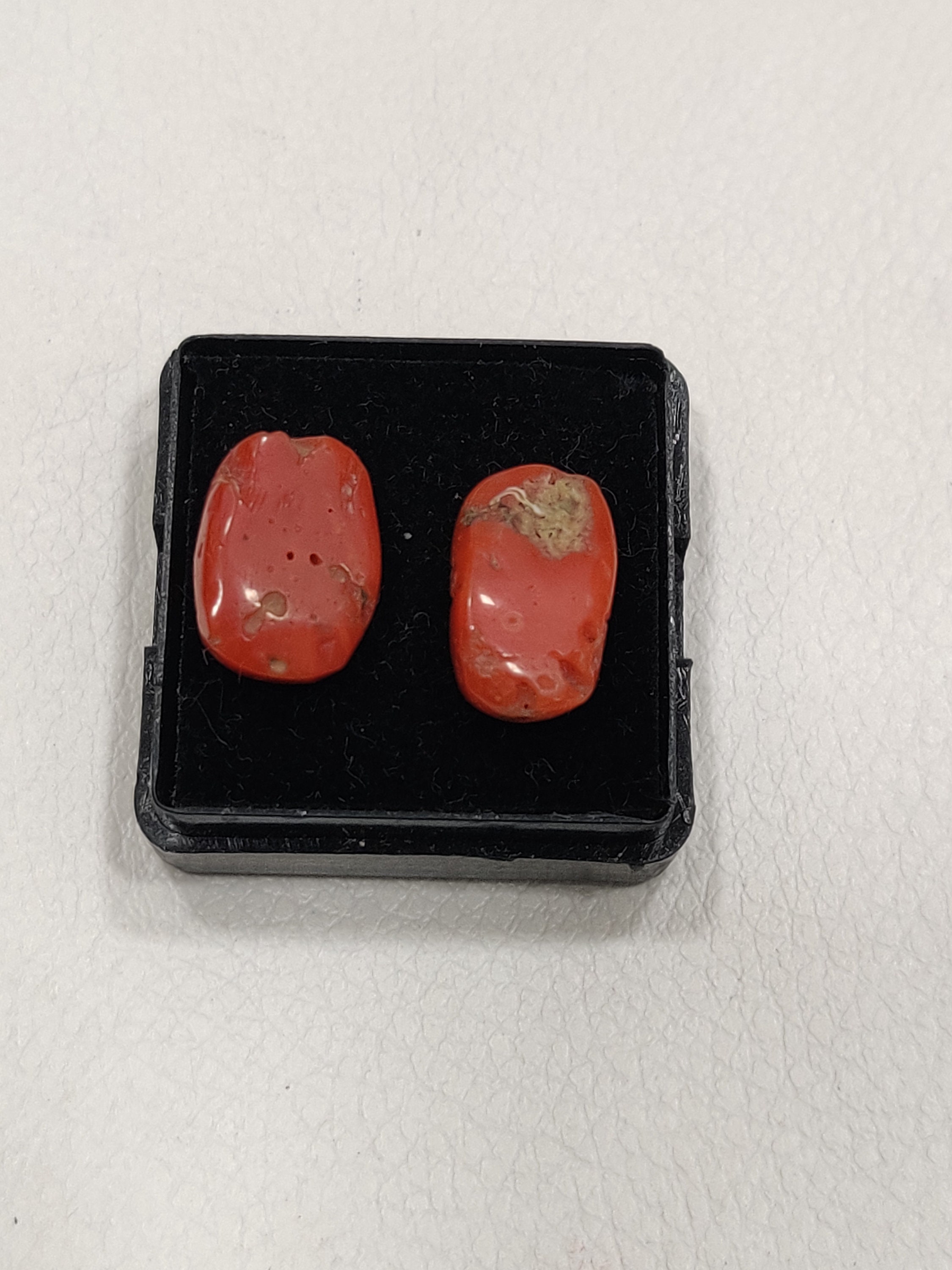 Genuine Red Coral Cabochon 2 Piece-undyed Red Coral Cabochon-100% ...