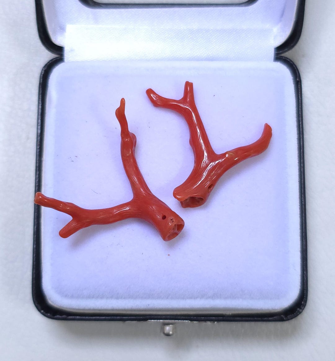 Genuine Natural Precious Red Coral Branch Earring Bead,unique Tree Raw ...
