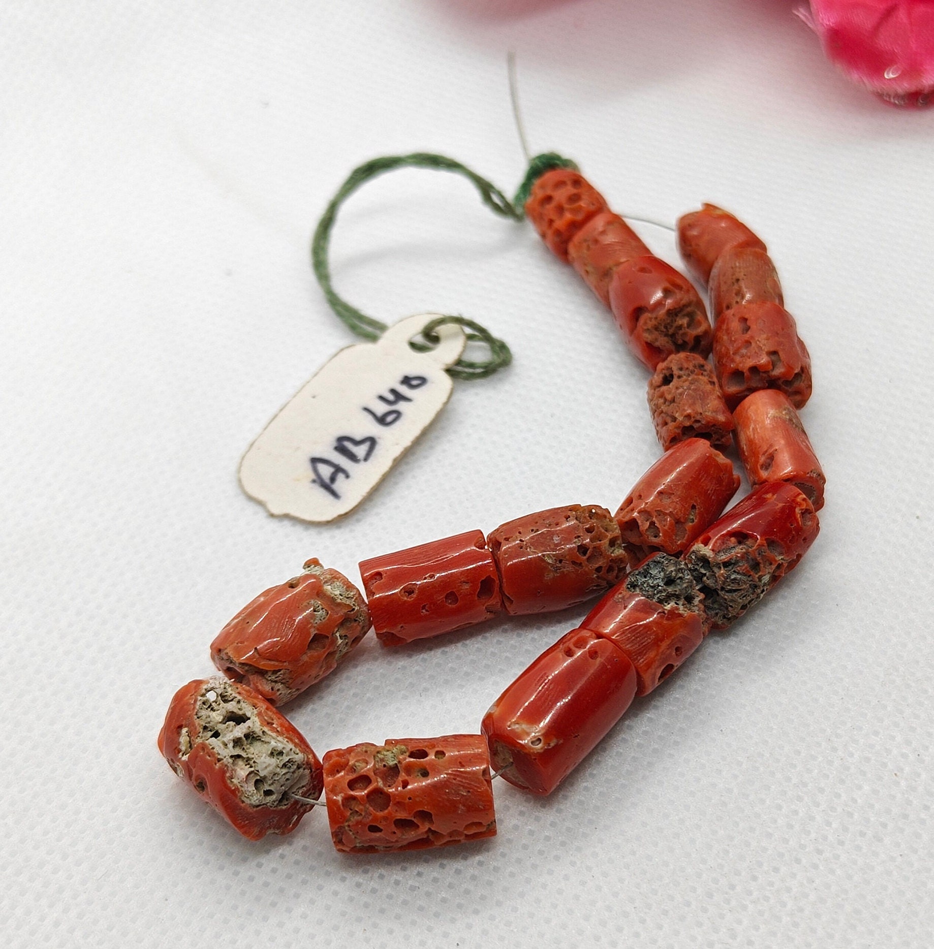 8 Inch-antique Orange Coral Beads-natural Italian Red Coral Beads ...