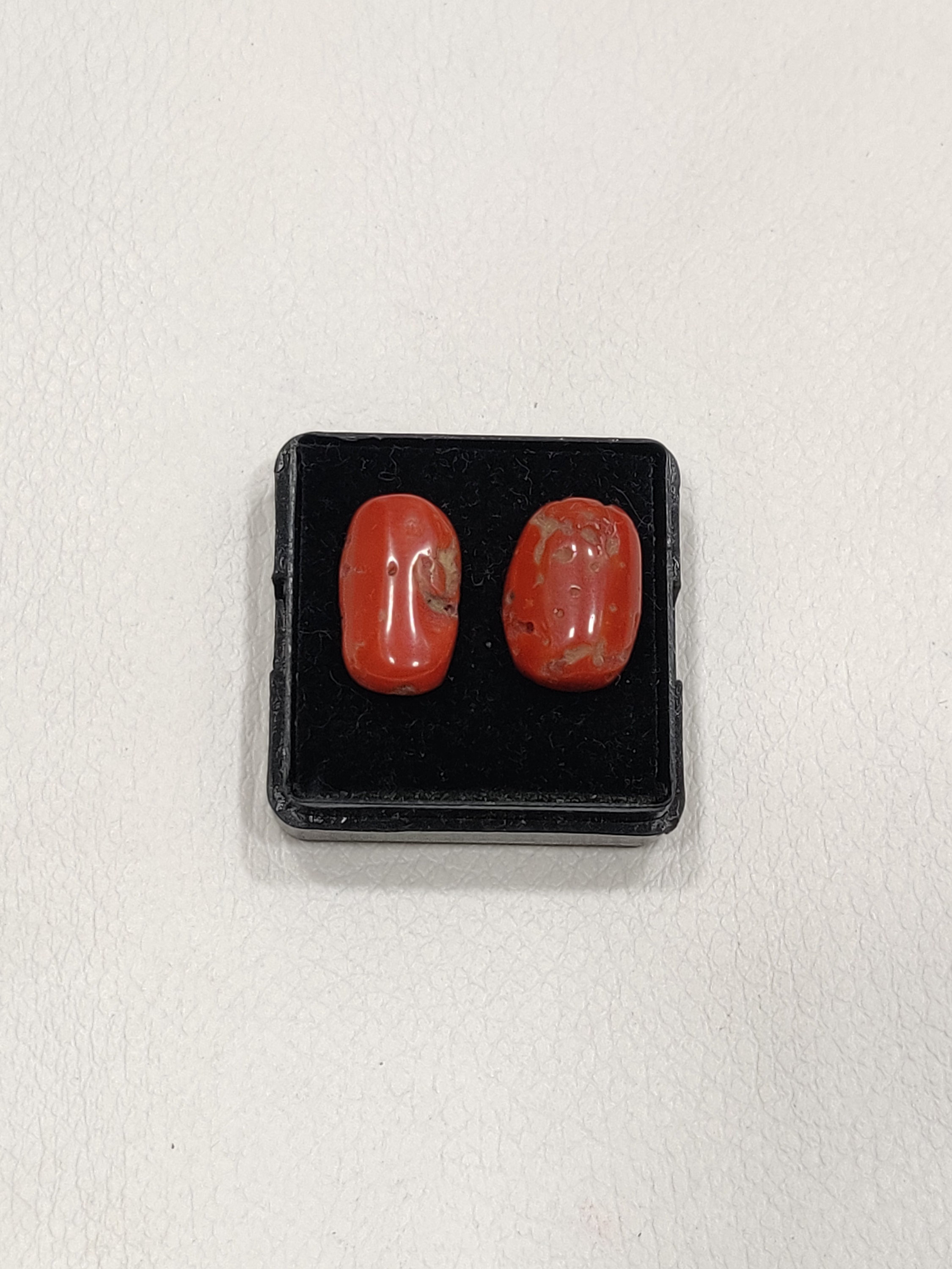 Genuine Red Coral Cabochon 2 Piece-undyed Red Coral Cabochon-100% ...