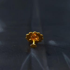 22k Solid Gold Nose Stud Real Yellow Gold Nose Jewelry Hypoallergenic ...