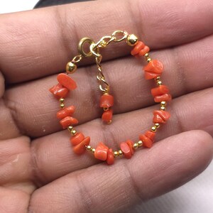 Baby Bracelet Natural Italy Red Coral 14k Gold Filled Charm Bracelet ...