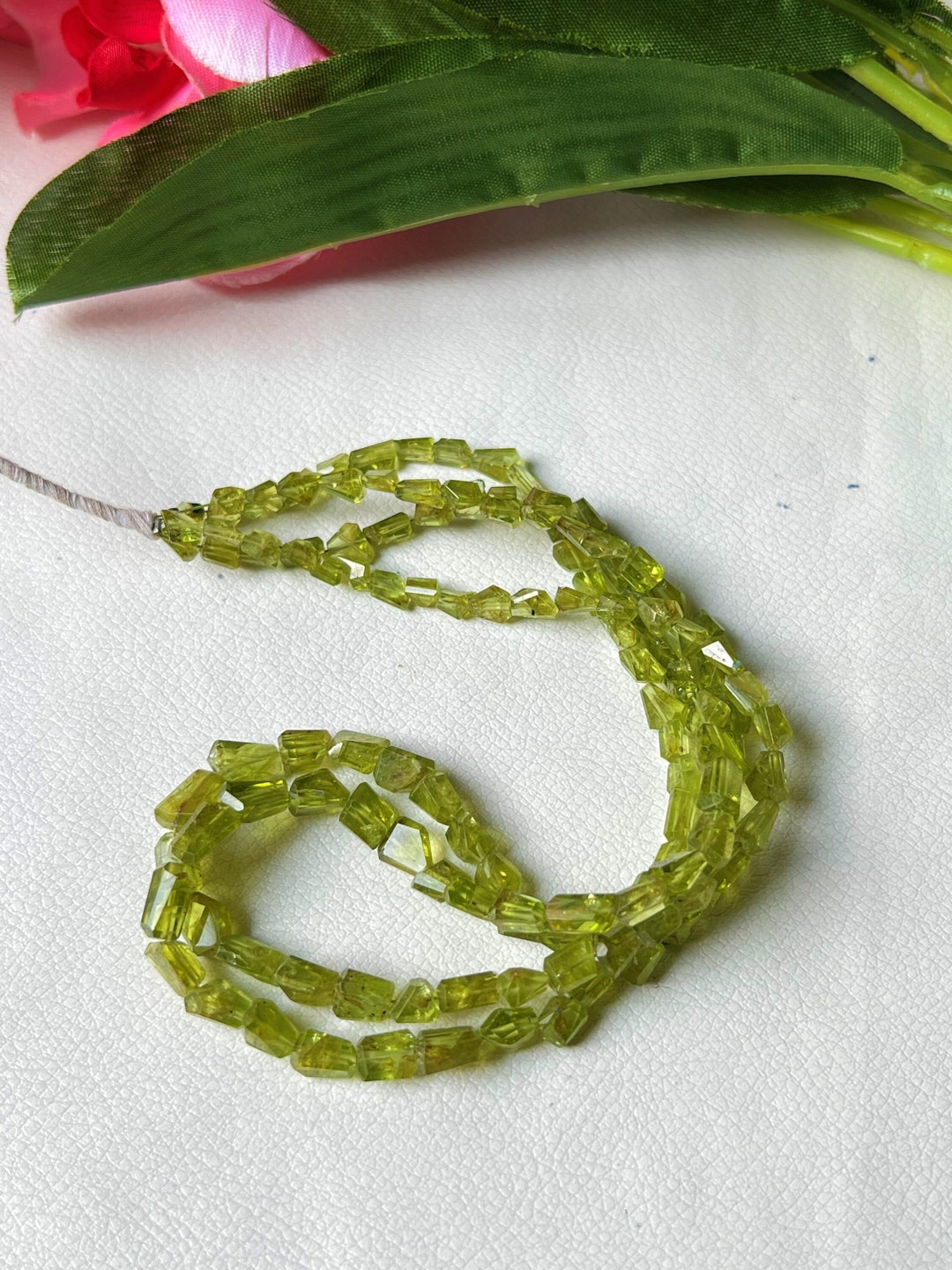Superb Peridot Faceted Tumble Shape Beads, 16 Natural Peridot Beaded ...