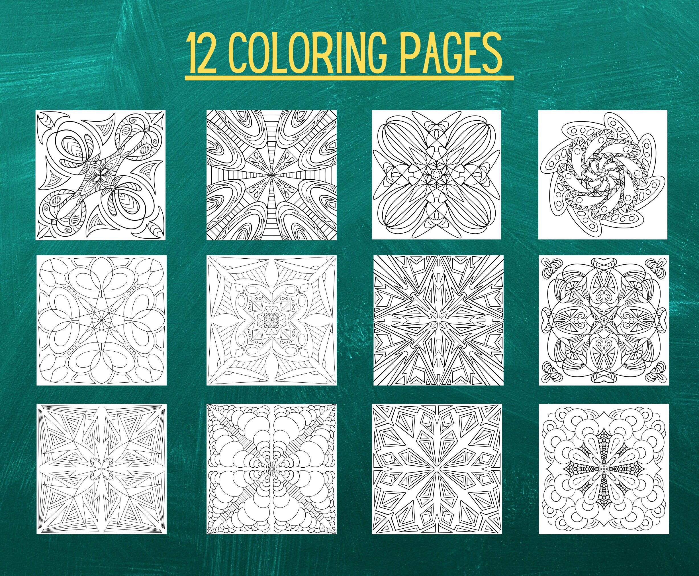 12 Symmetrical Coloring Pages pack 3 Coloring Together - Etsy