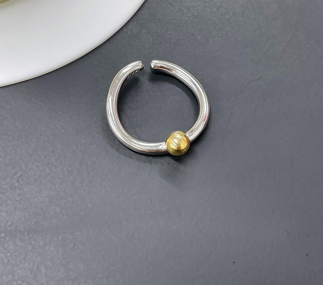 Solid Round Ball Open Ring, Personalized Ring,big Ball Silver Ring ...