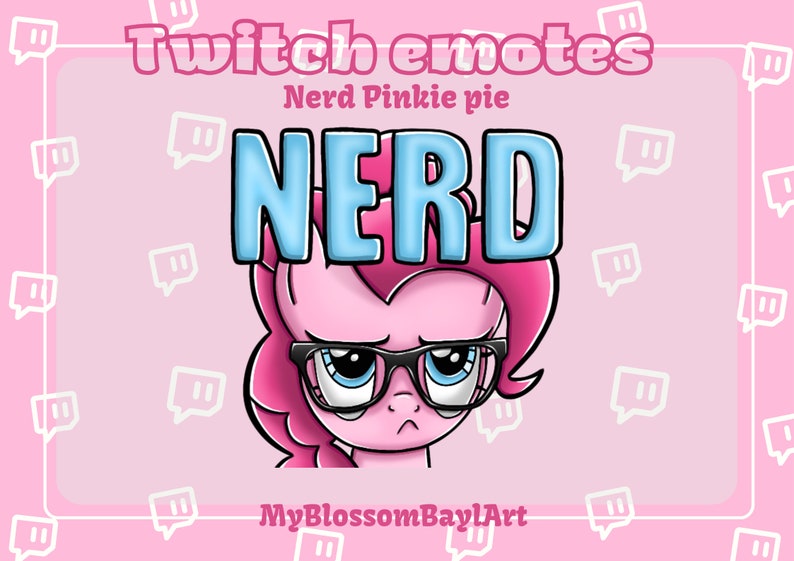 Twitch Emote / Nerd Pinkie Pie Emote, My Little Pony, Pinkie Pie - Etsy