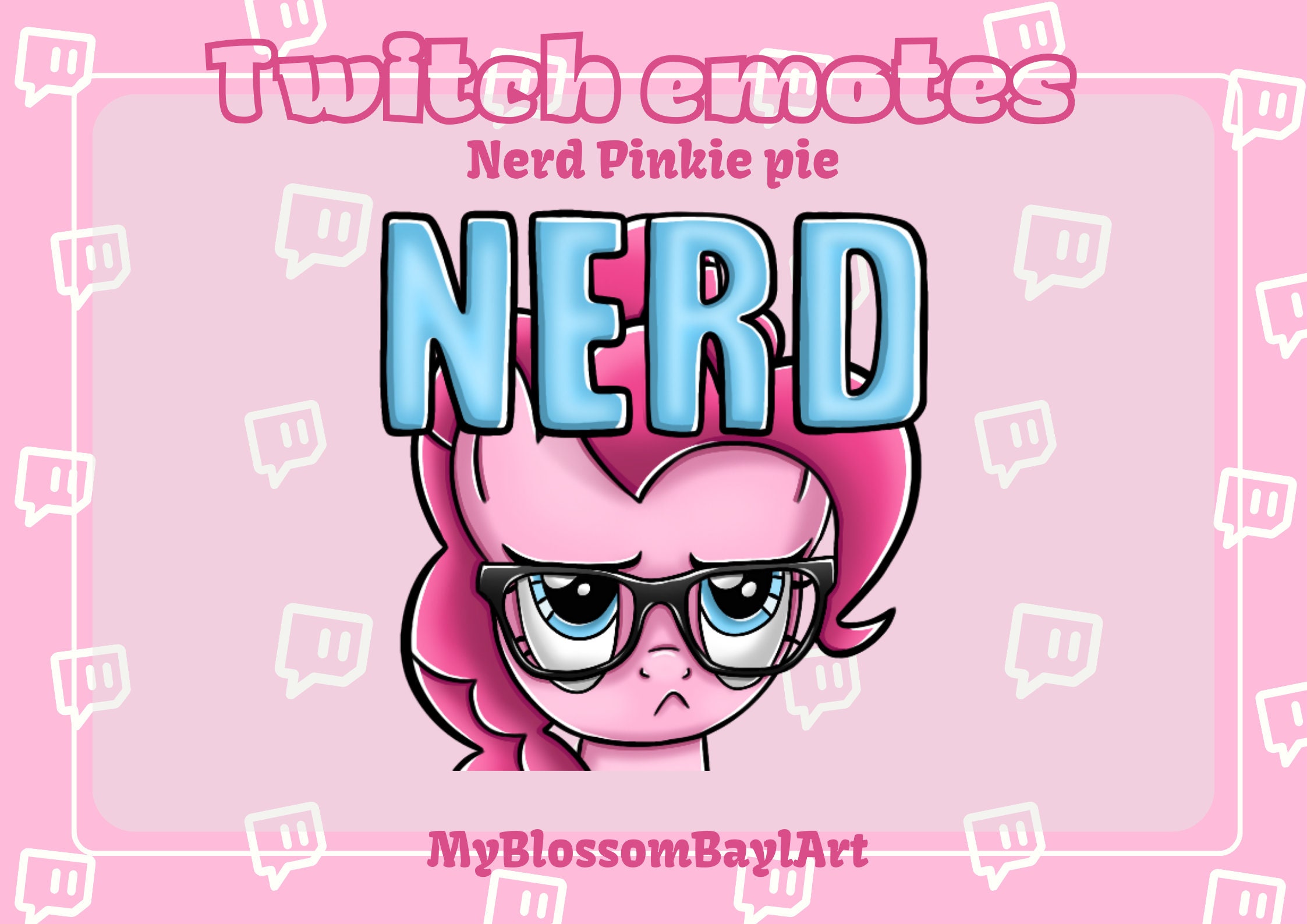 Twitch Emote / Nerd Pinkie Pie Emote, My Little Pony, Pinkie Pie - Etsy Twitch Emote / Nerd Pinkie Pie Emote, My Little Pony, Pinkie Pie - Etsy