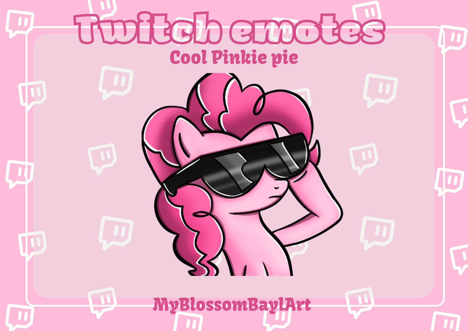 Twitch Emote / Cool Pinkie Pie Emote, My Little Pony, Pinkie Pie - Etsy