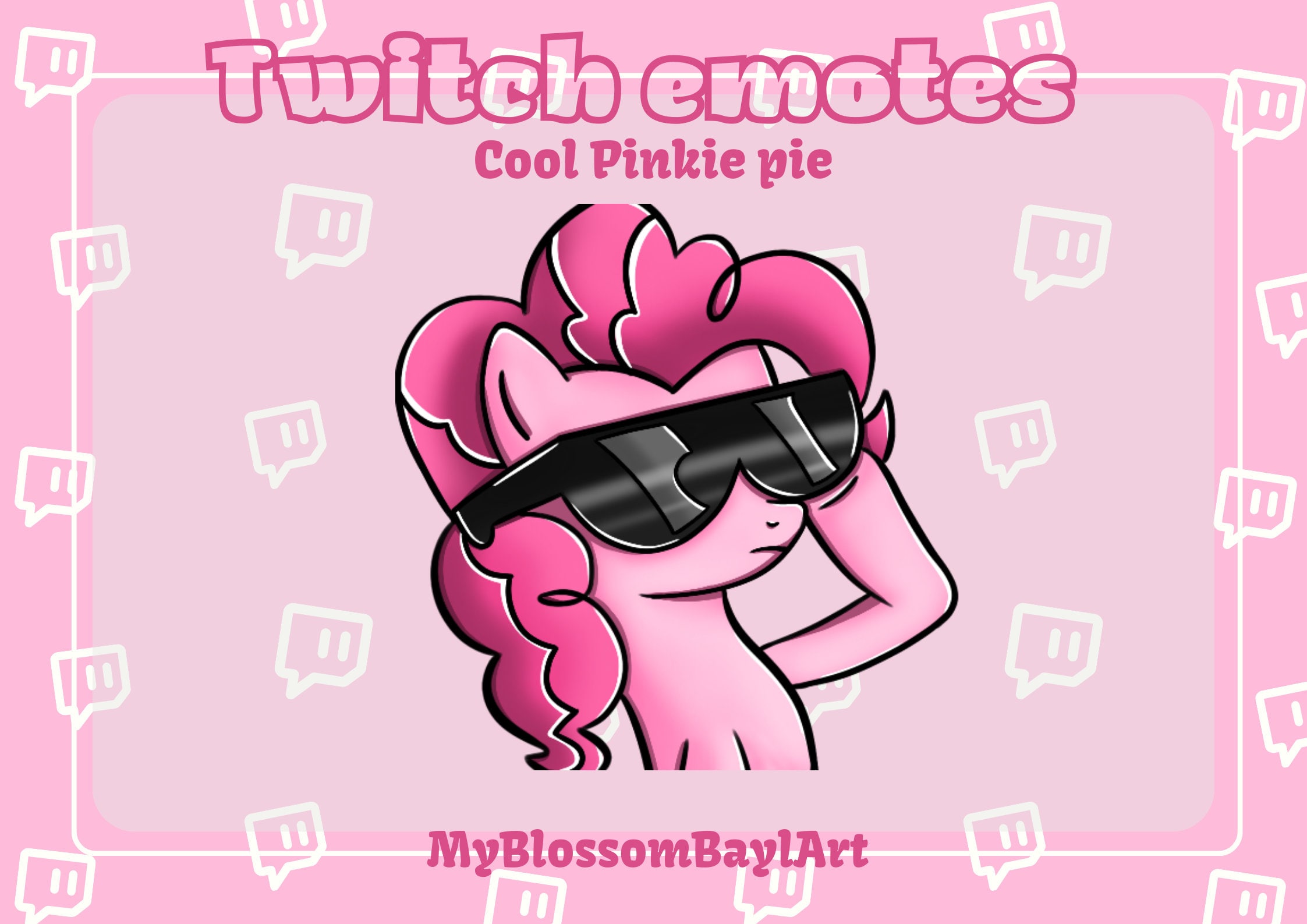 Twitch Emote / Cool Pinkie Pie Emote, My Little Pony, Pinkie Pie - Etsy
