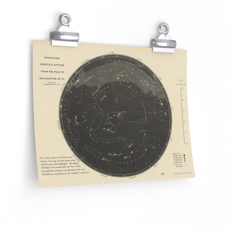 Northern Constellations Map Poster Digital Download - Etsy