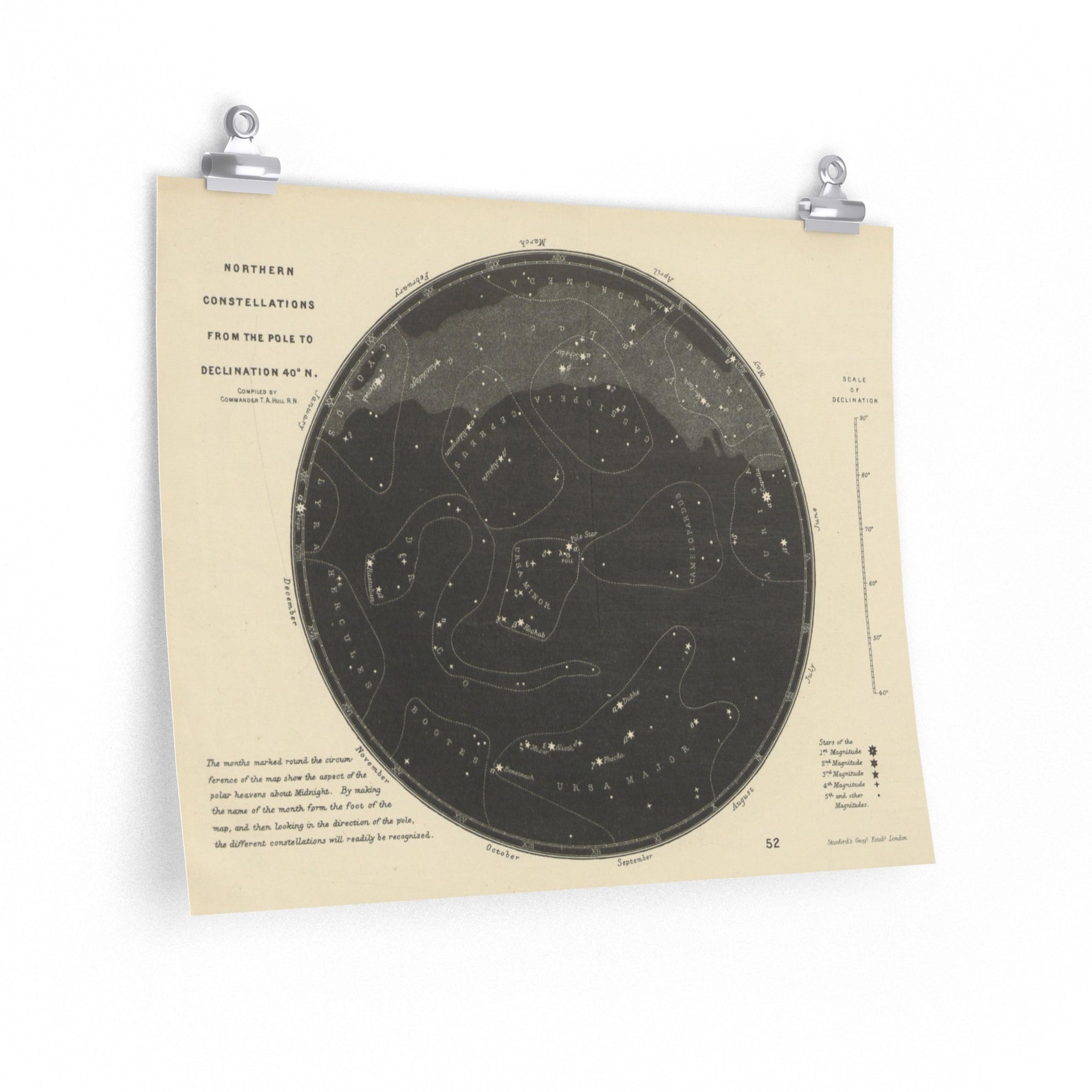 Northern Constellations Map Poster Digital Download - Etsy