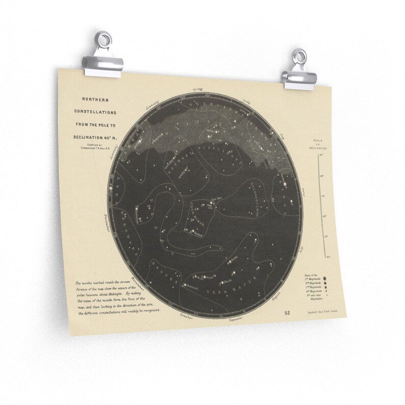 Northern Constellations Map Poster Digital Download - Etsy