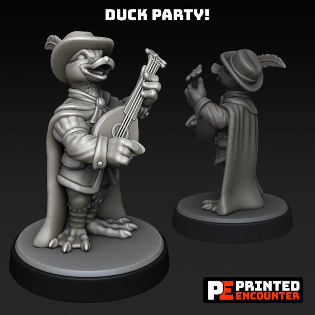 Duck Folk Bard - 3D Printed Resin Miniature - Etsy