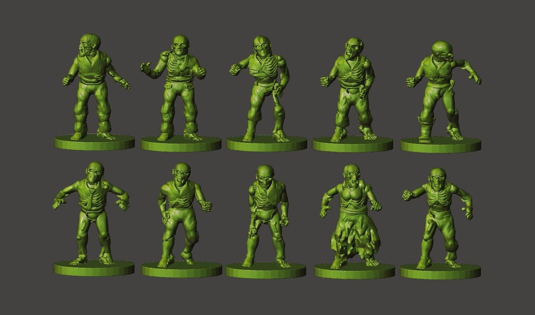 Wastelands Zombies - Gaslands / 20mm Scale 3D Printed Resin Miniatures ...