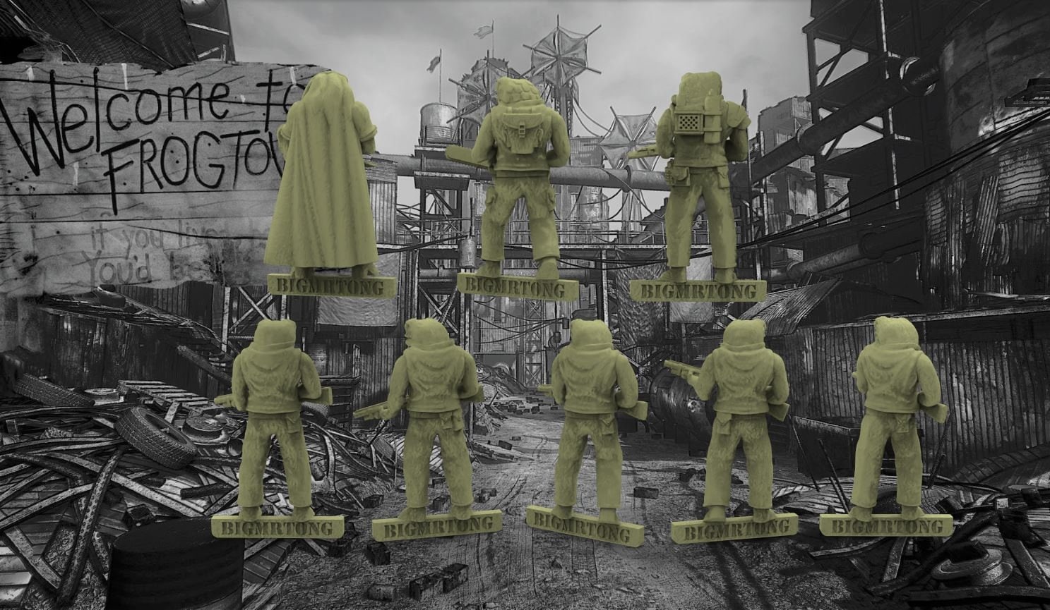 Post Apocalypse Mutant Frogmen 28mm Scale 3D Printed Resin Miniatures ...