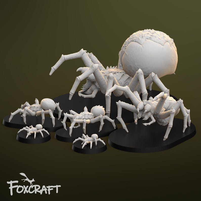 Brood of the Spider Queen - 3D Printed Resin Fantasy Miniatures (28mm ...