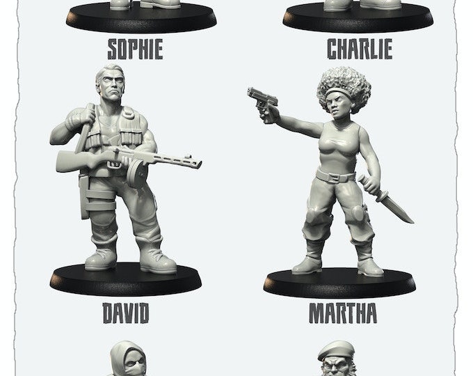 Zombie Hell the Army 32mm Heroic Scale 3D Printed Resin Miniatures X7 ...