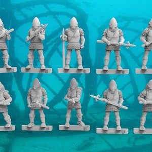 Atlantis Guards With Harpoons - 28mm Scale 3D Printed Resin Miniatures ...