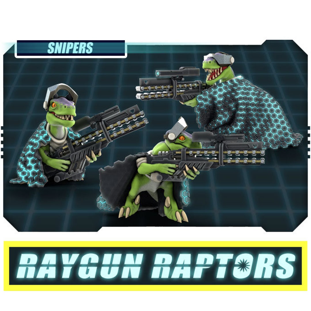 Raygun Raptors Sniper Squad X3 - Heroic Scale 3D Printed Resin ...