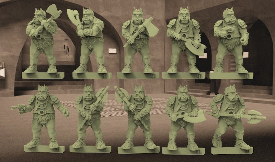 Space Pig Orc Guards - 28mm Scale 3D Printed Resin Miniatures X10 - Etsy