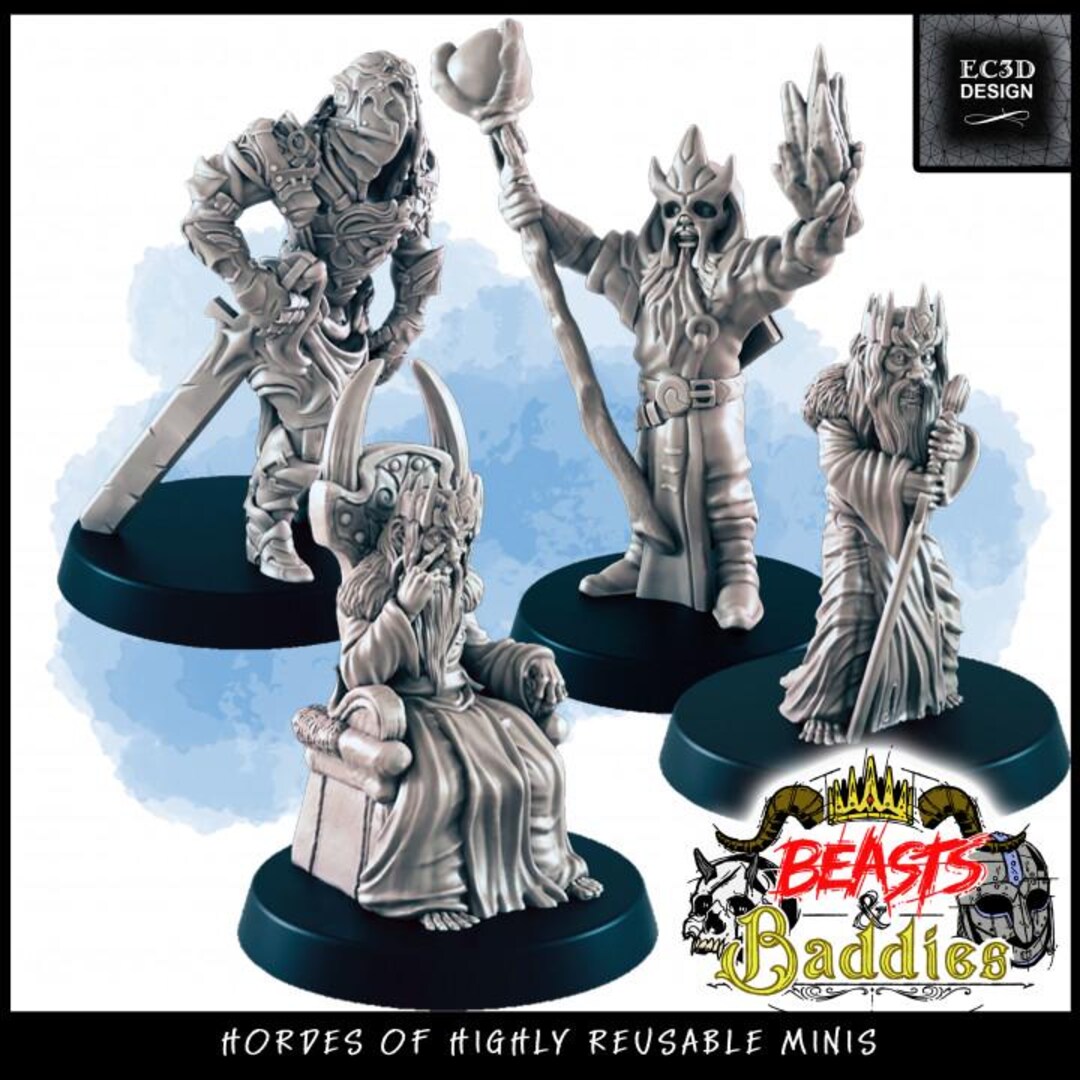Mad King, Evil Wizard and Animated Armour - 28mm Scale Resin Fantasy ...