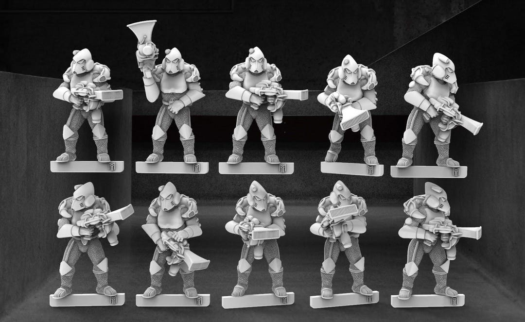 Space Elf Warriors Set 1 - 28mm Scale 3D Printed Resin Miniatures X10 ...