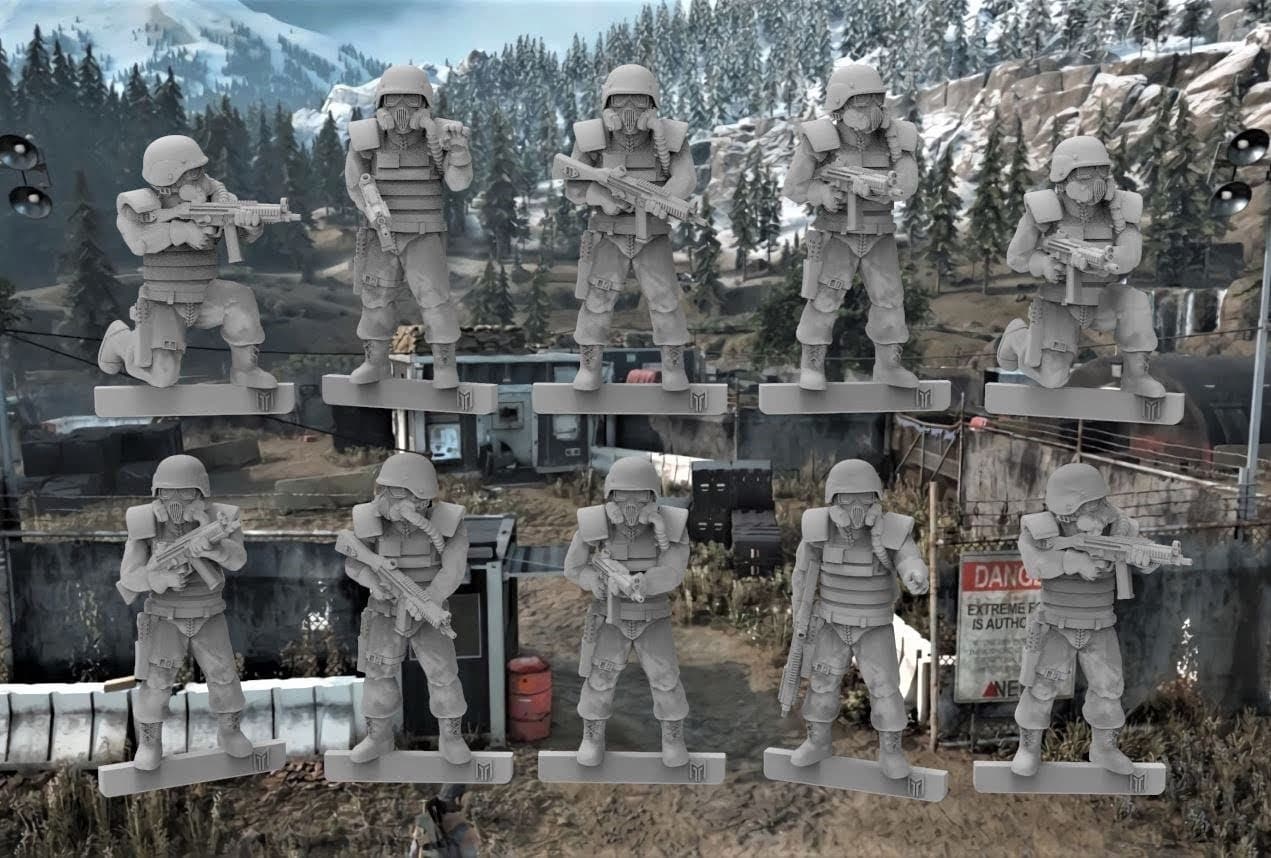 Post Apocalypse Army Troopers 28mm Scale 3D Printed Resin | Etsy