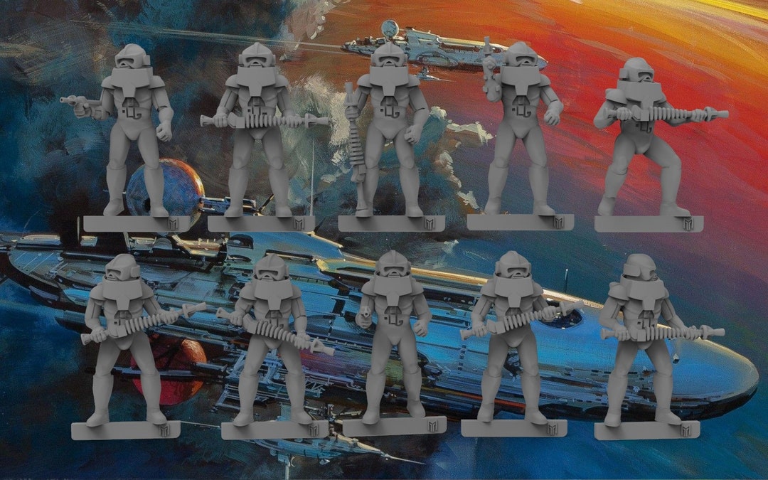 Starguard Alien Robot Enemy - 28mm Scale 3D Printed Resin Miniatures ...