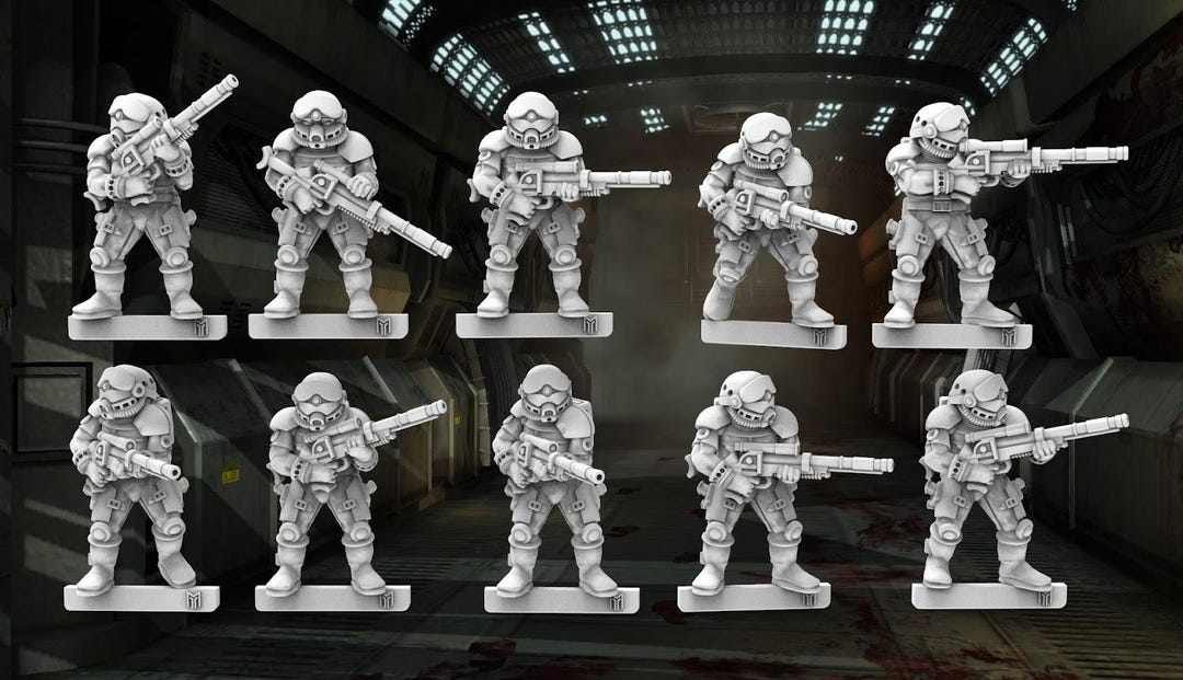 Galactic Spacefarers Set 1 - 28mm Scale 3D Printed Resin Miniatures X10 ...