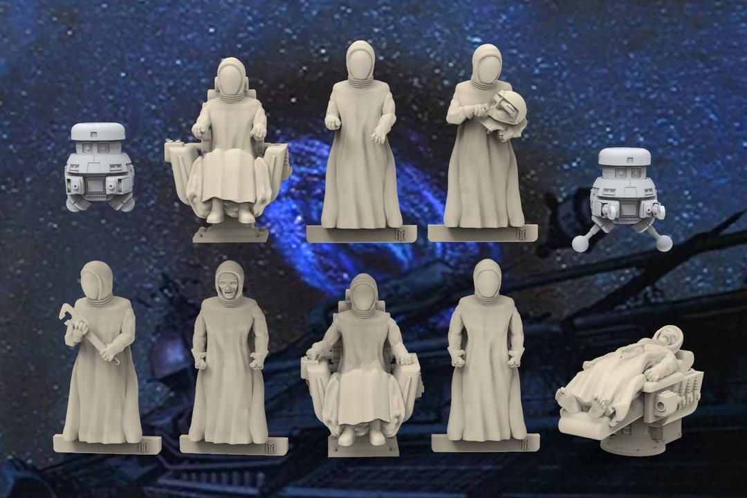 Death Ship Space Crew and Robots - 28mm Scale 3D Printed Resin ...