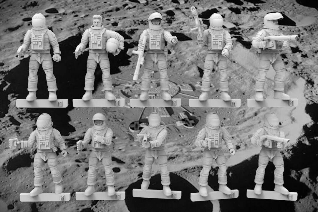 Moonbase 99 Astronaut Crew X10 - 28mm Scale 3D Printed Resin Miniatures - Etsy
