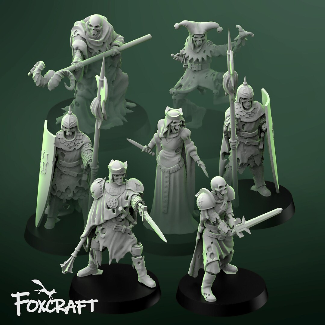 Skeleton King's Royal Court - 3D Printed Resin Fantasy Miniatures (28mm ...