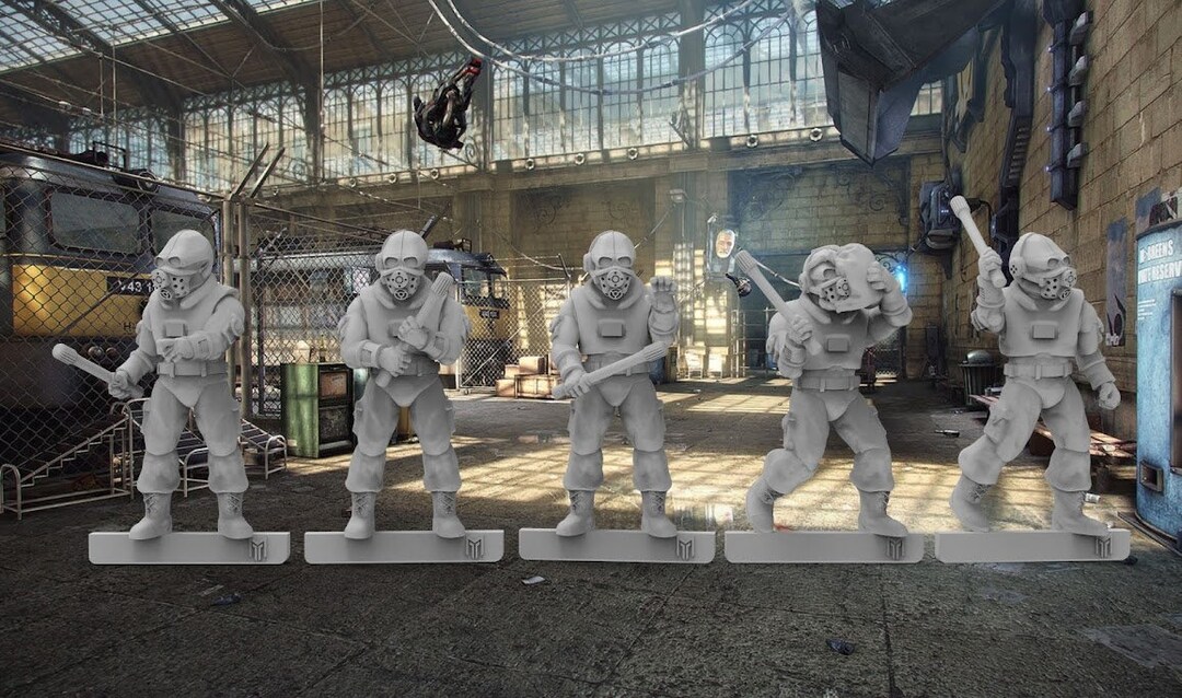 Combine Security Troopers With Batons - 28mm Scale 3D Printed Resin ...