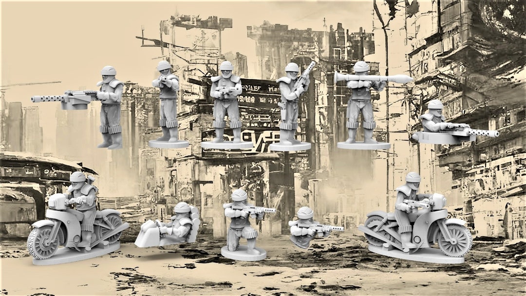 Post Apocalypse Security Guard Force - 28mm Scale 3D Printed Resin ...