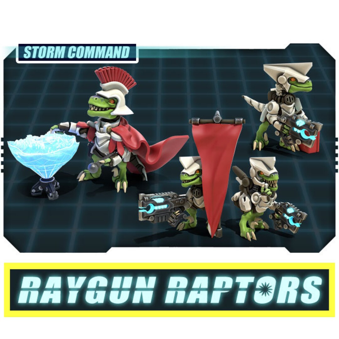 Raygun Raptors Command Squad X4 - Heroic Scale 3D Printed Resin Miniature (treadhead Rad) - Etsy