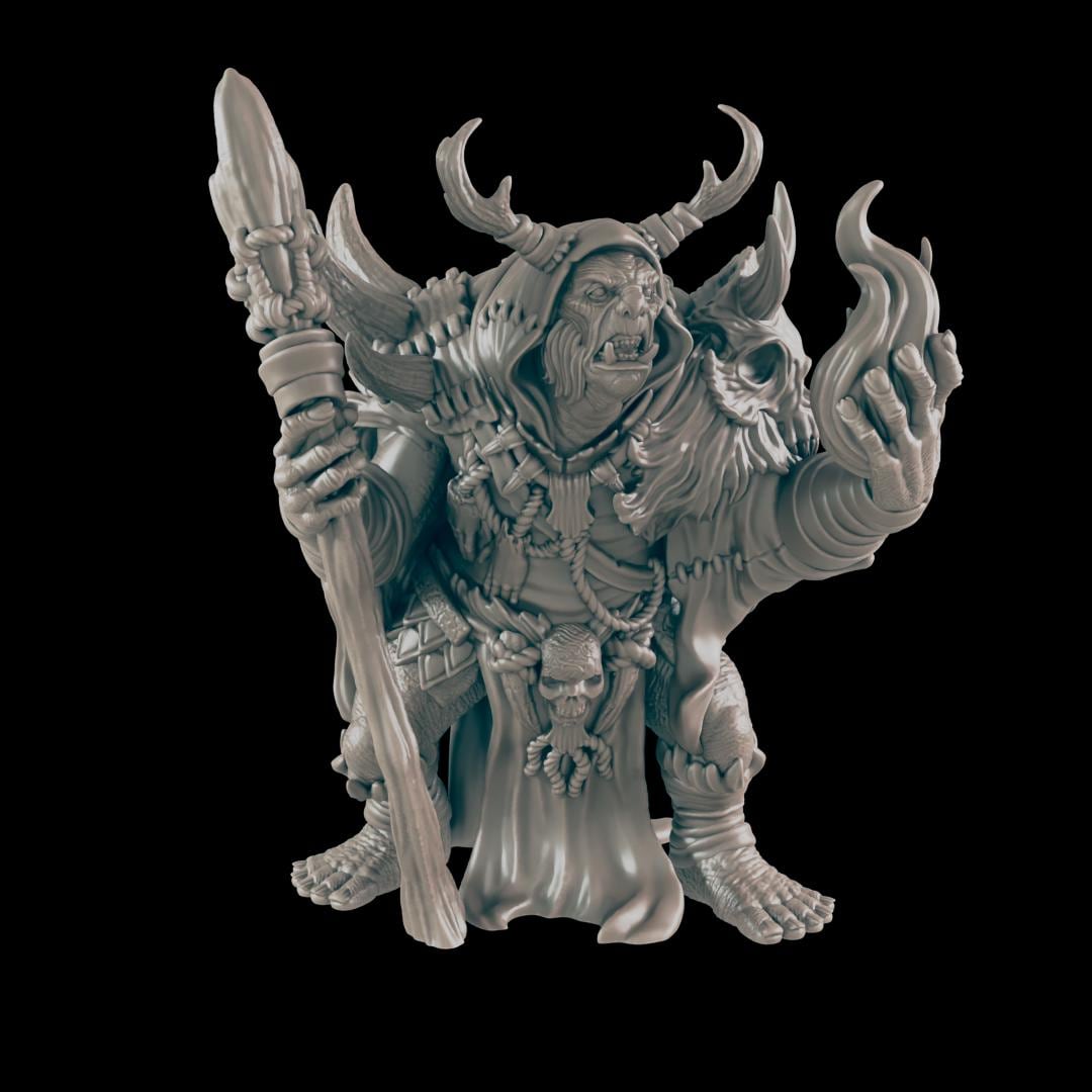 Ogre Shaman - 28mm Scale Resin Fantasy Miniature (EC3D Beasts and ...