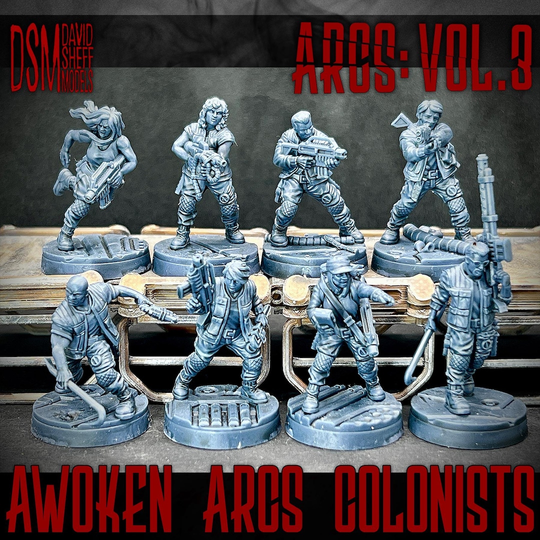 ARCS Awoken Colonists (action Poses) X8 - ARCS Vol.3 28mm / 32mm Scale ...