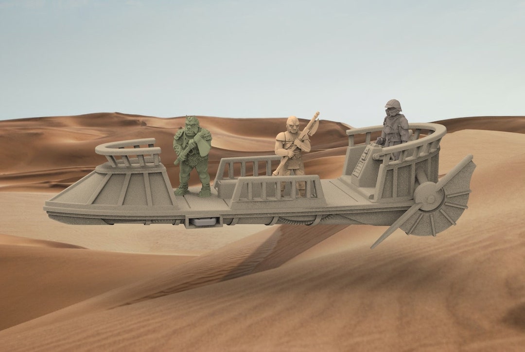 Desert Planet Skiff - 28mm Scale 3D Printed Resin Model Kit - Etsy