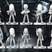 Retro Spacemen Set 2 28mm Scale 3D Printed Resin Miniatures X10 BMT3D ...
