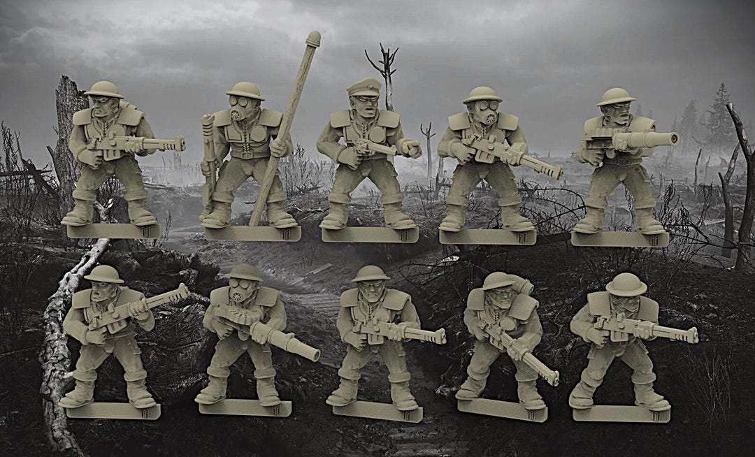 Trench Trooper Guardsmen - 28mm - 32mm Scale 3D Printed Resin ...