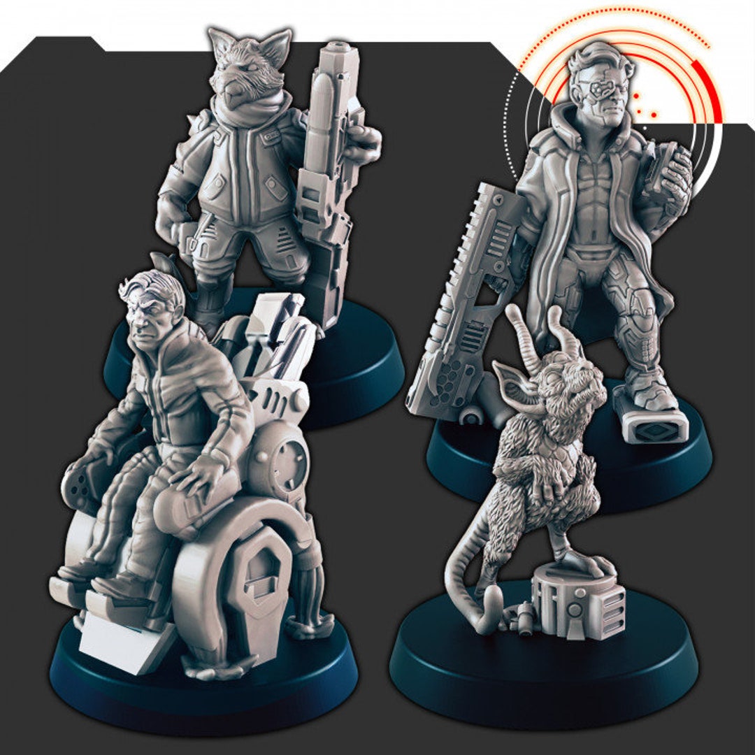 Spaceship Crew Members X4 - Novus Landing Sci Fi Miniatures - 28mm ...