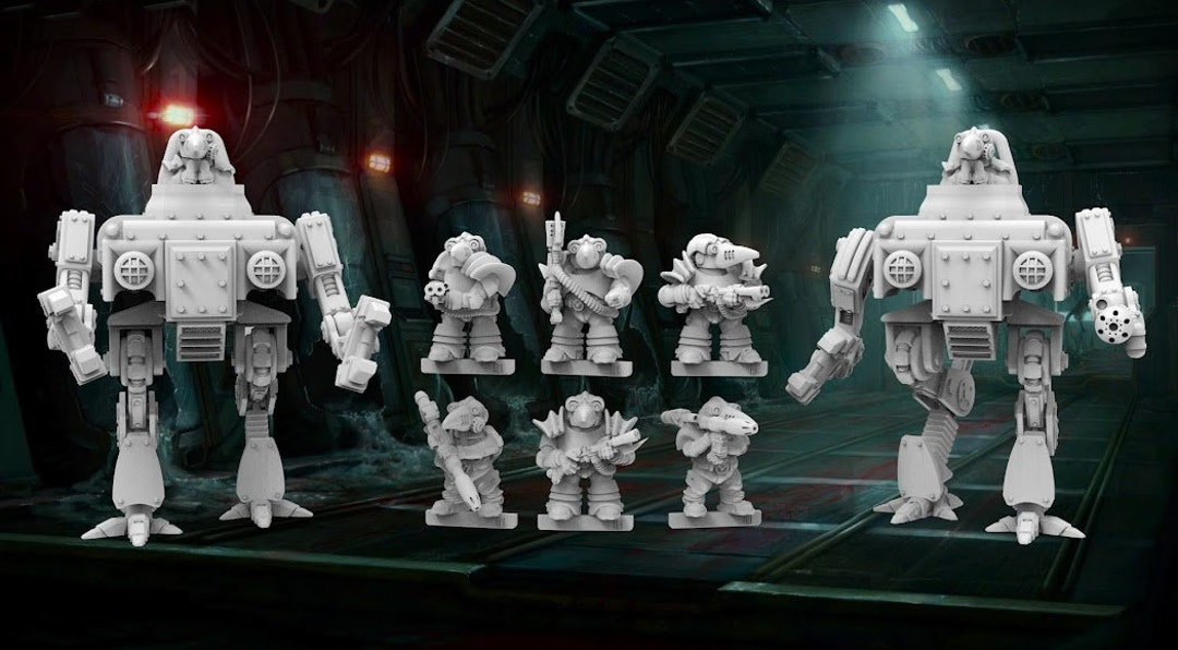 Vogal Heavy Troopers and Walkers - 28mm Scale 3D Printed Resin ...