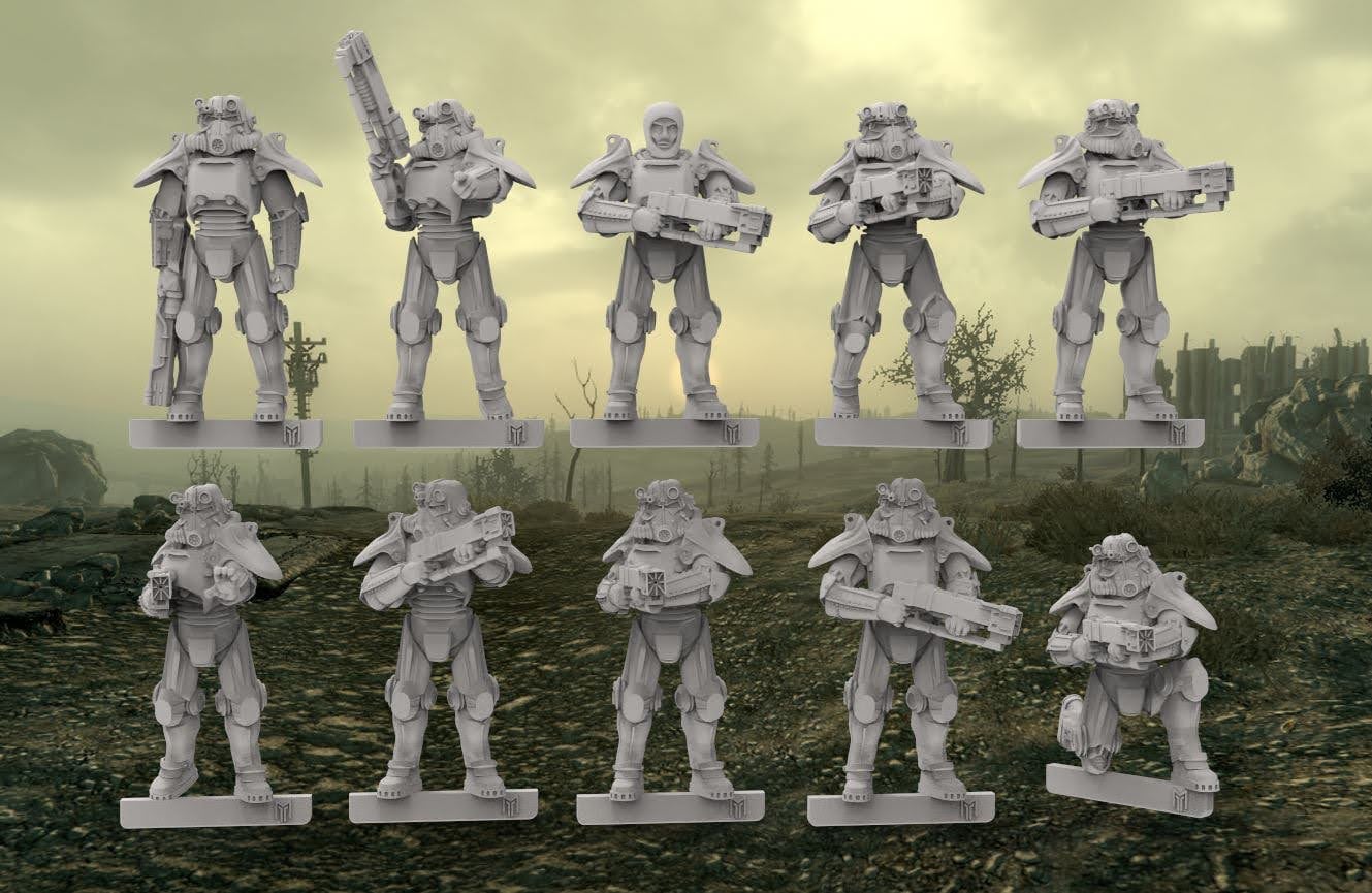 Post Apocalypse Powered Armour Troopers - 28mm Scale 3D Printed Resin ...